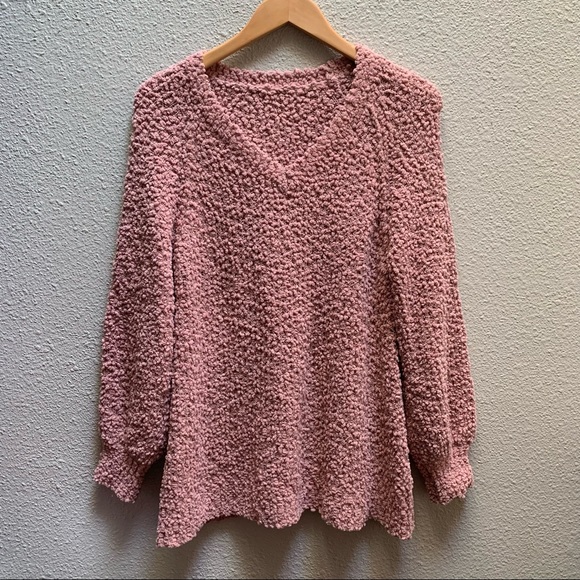 Sweaters | Blush Oversized Warm Popcorn Knit Teddy Bear Tunic Sweater ...
